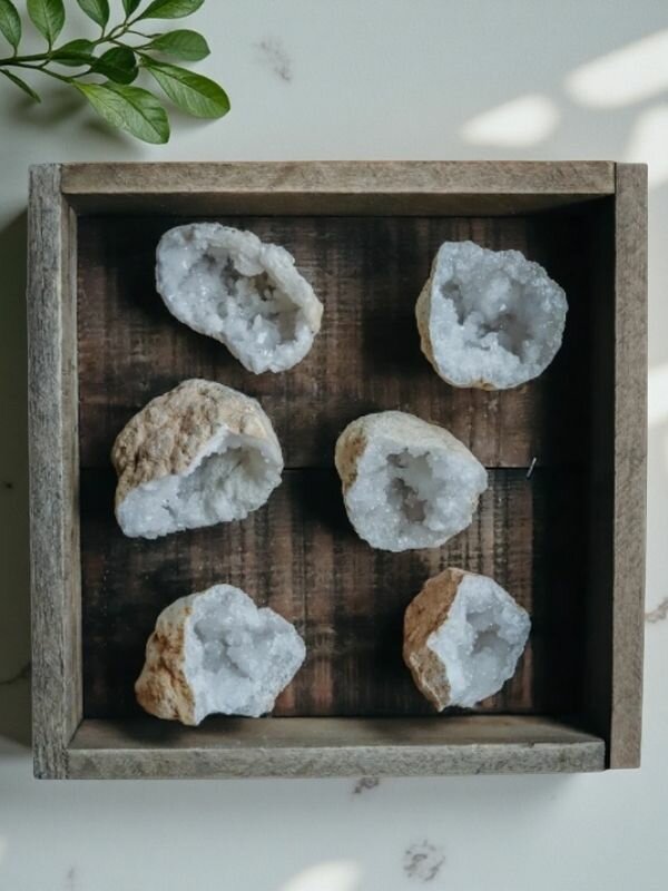 Белая жеода 3-4 см - источник чистой энергии для медитации - Магическая жеода