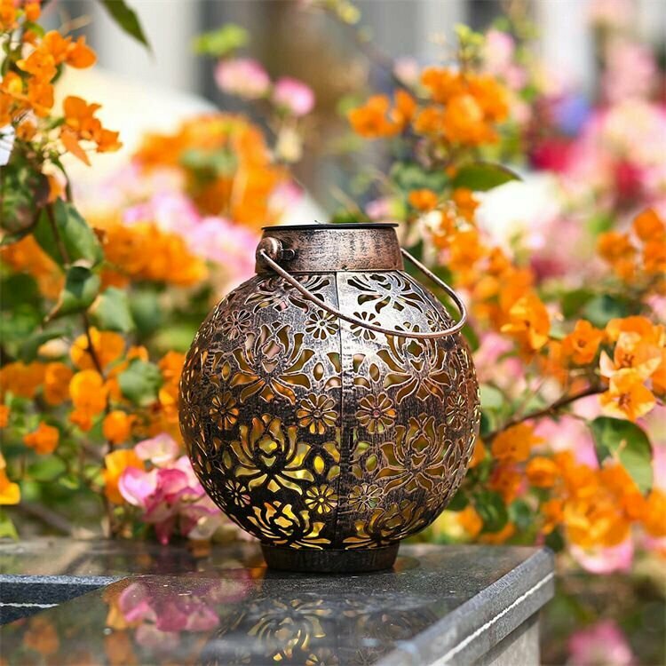 Солнечный фонарь в виде ажурной розы, светильник декоративный