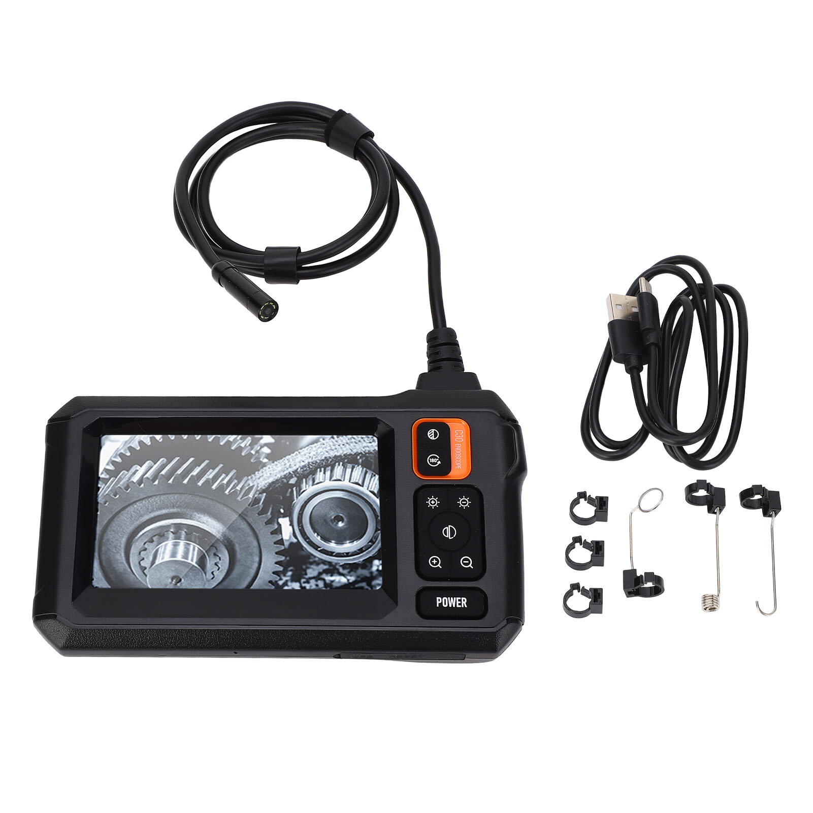 Эндоскопная камера с светом 4,3 -дюймовой экраны IPS 170 градусов Угол просмотра Угол IP67 Гибкая канализационная камера HD Borescope 1/3,3 фута