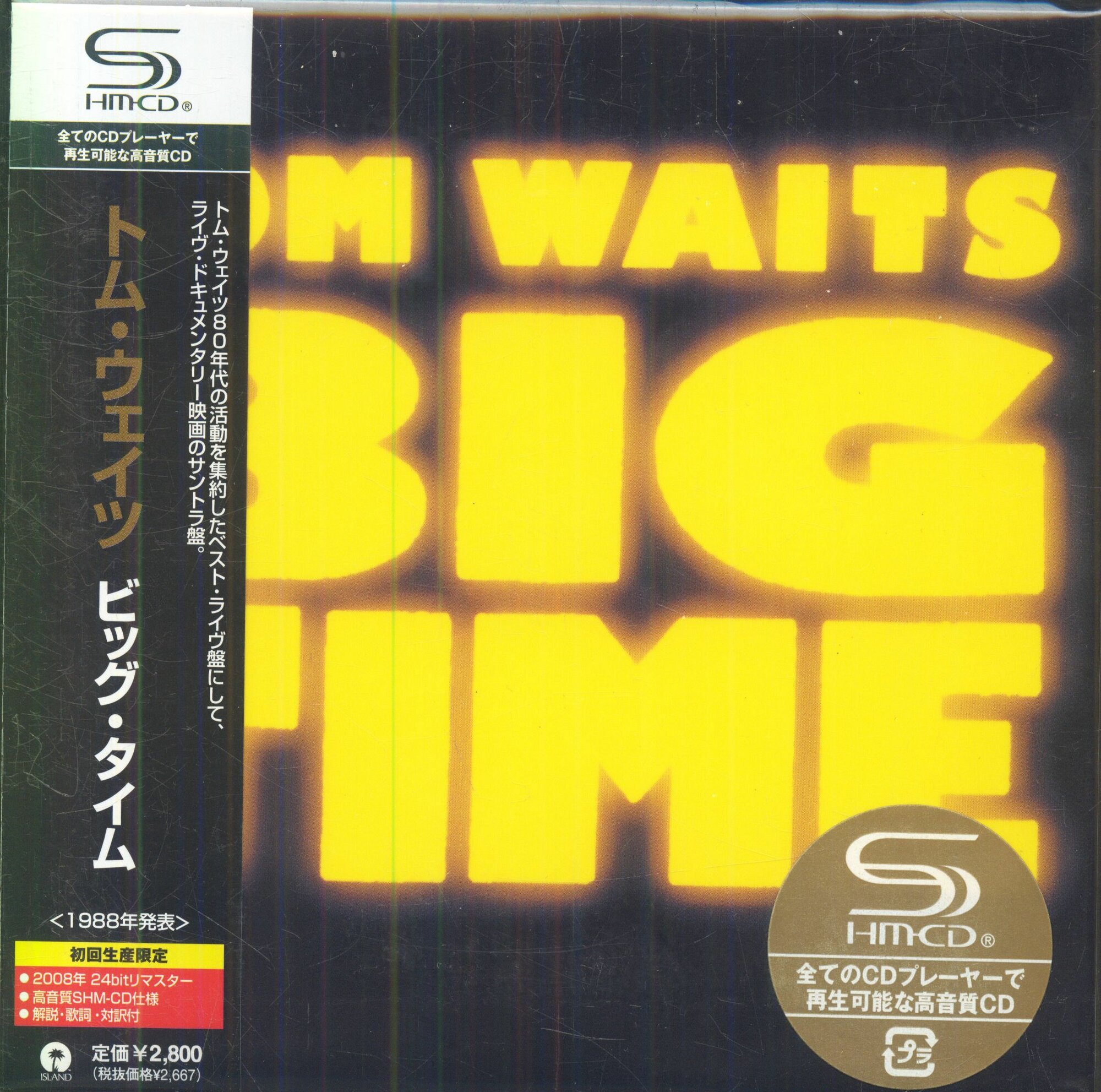 Tom Waits. Big Time (SHM-CD, Paper Sleeve, Limited Edition, Japan, Island Records, UICY-93711, 2008, новый импортн. компакт-диск в заводской упаковке) CD