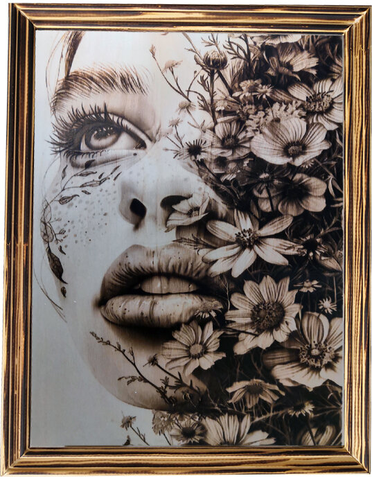 Постер в баню Выжжен на дереве Размер 30 х 40 см