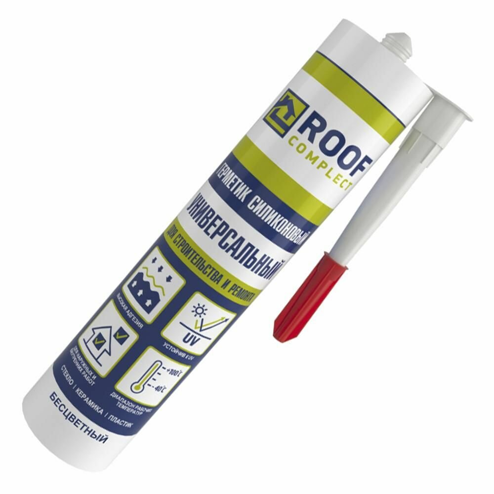 Герметик Руфкомплект силиконовый универсальный Roof Complect беcцветный, 260 мл