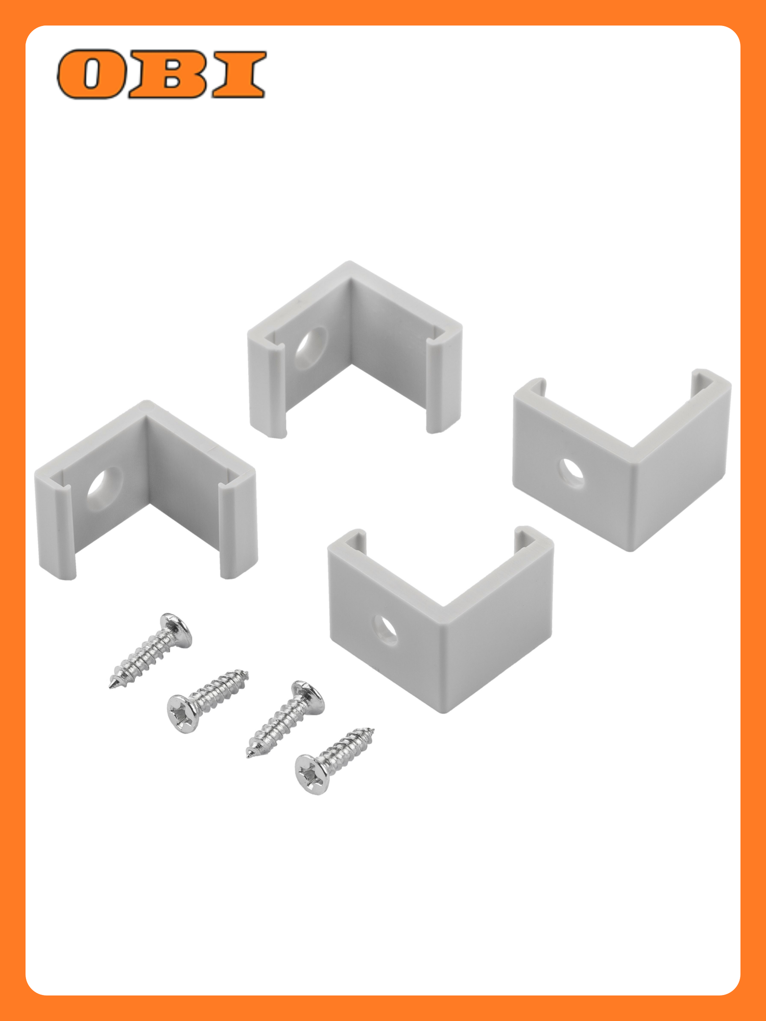 Комплект крепежа ЭРА 1616-4, для профиля CAB280, 4 шт, пластик, серый