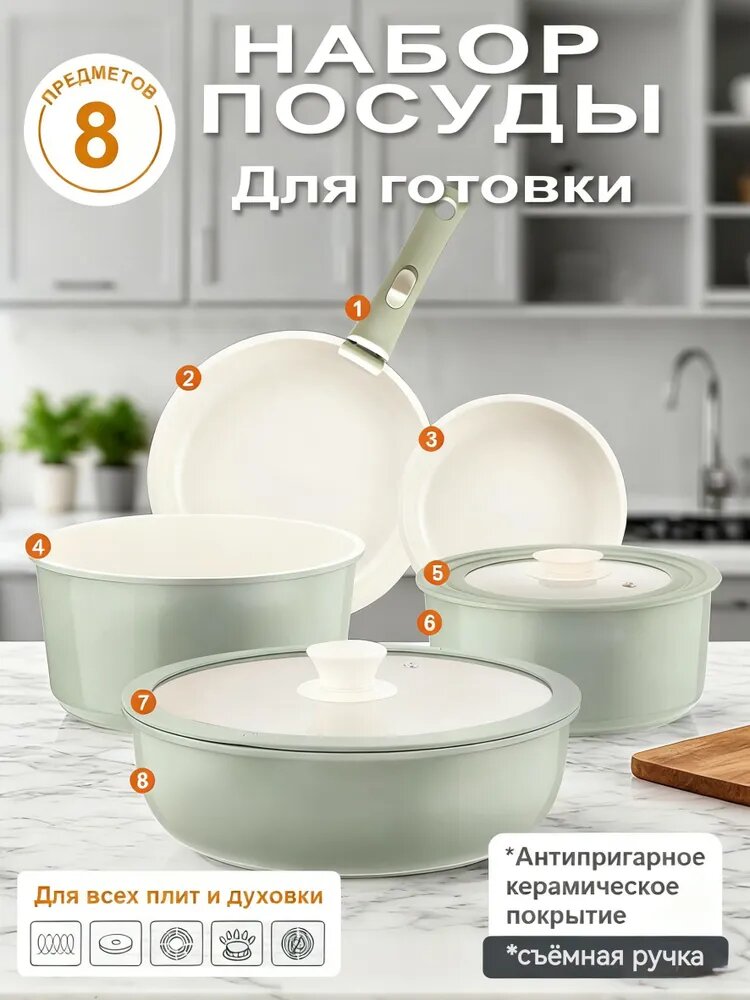 KITU Набор посуды для приготовления, 8 предм.