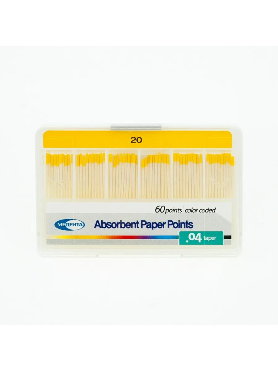 Штифты "Медента" бумажные 04 №20, абсорбирующие , 60 шт.