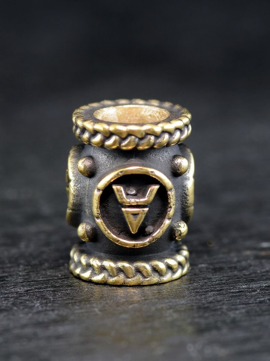 Шарм бусина для браслета, подвески со славянским оберегом Hobbylive из ювелирной латуни - Велес