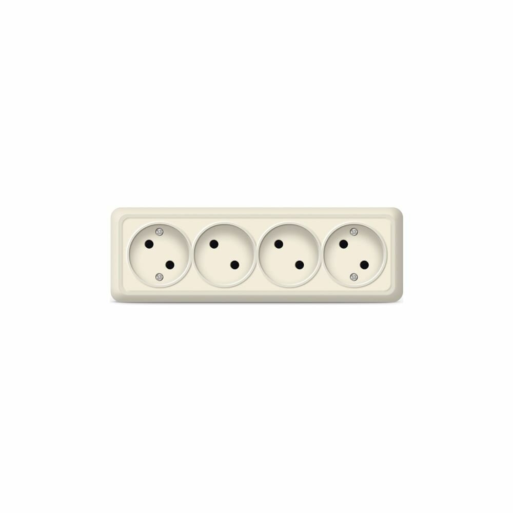 Розетка 4-м ОП Олимп 16А IP20 без заземл. сл. кость UNIVersal 1168