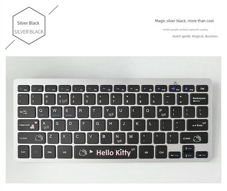 Беспроводной комплект клавиатуры и мыши Mofii Cute Girl с кошачьими ушками, бесшумный, розовый Мембранная бесшумная