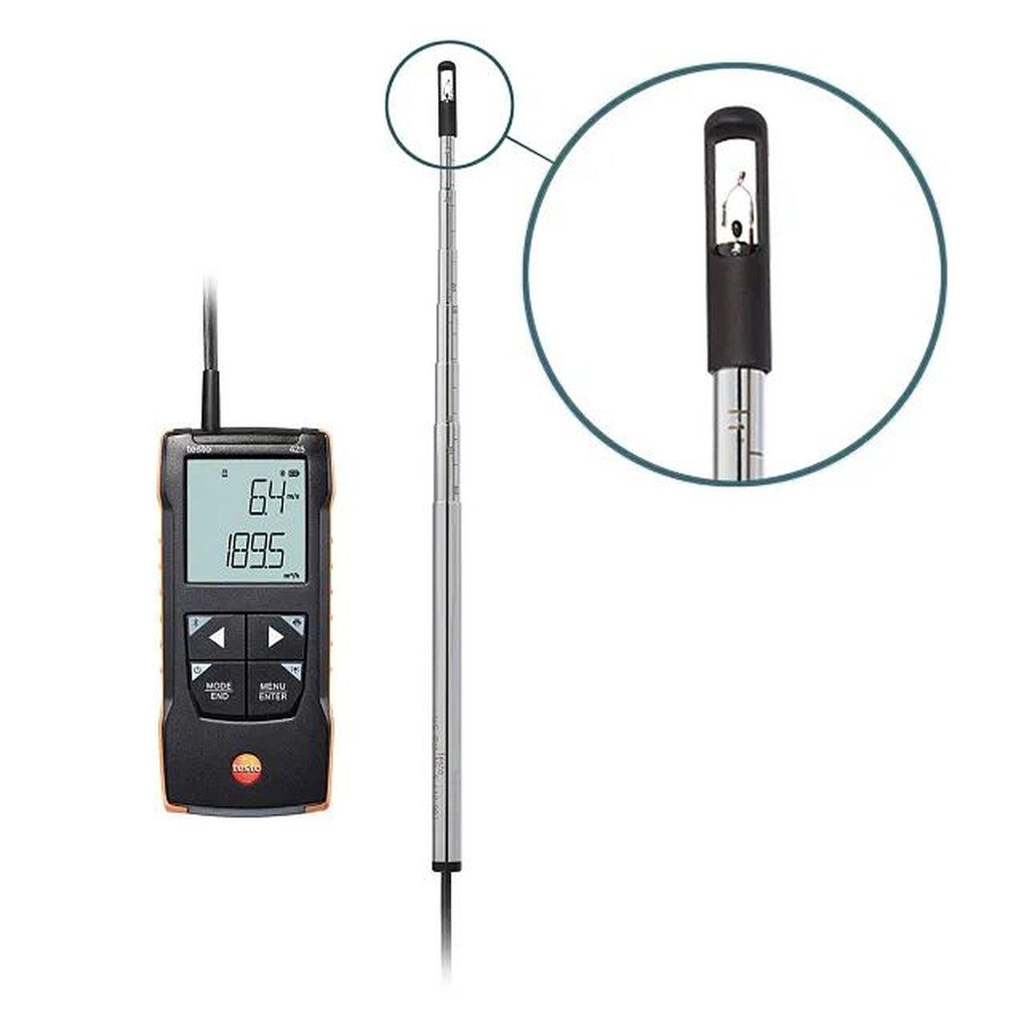 Анемометр Testo 425, с подключением через приложение, с Bluetooth, от батареек
