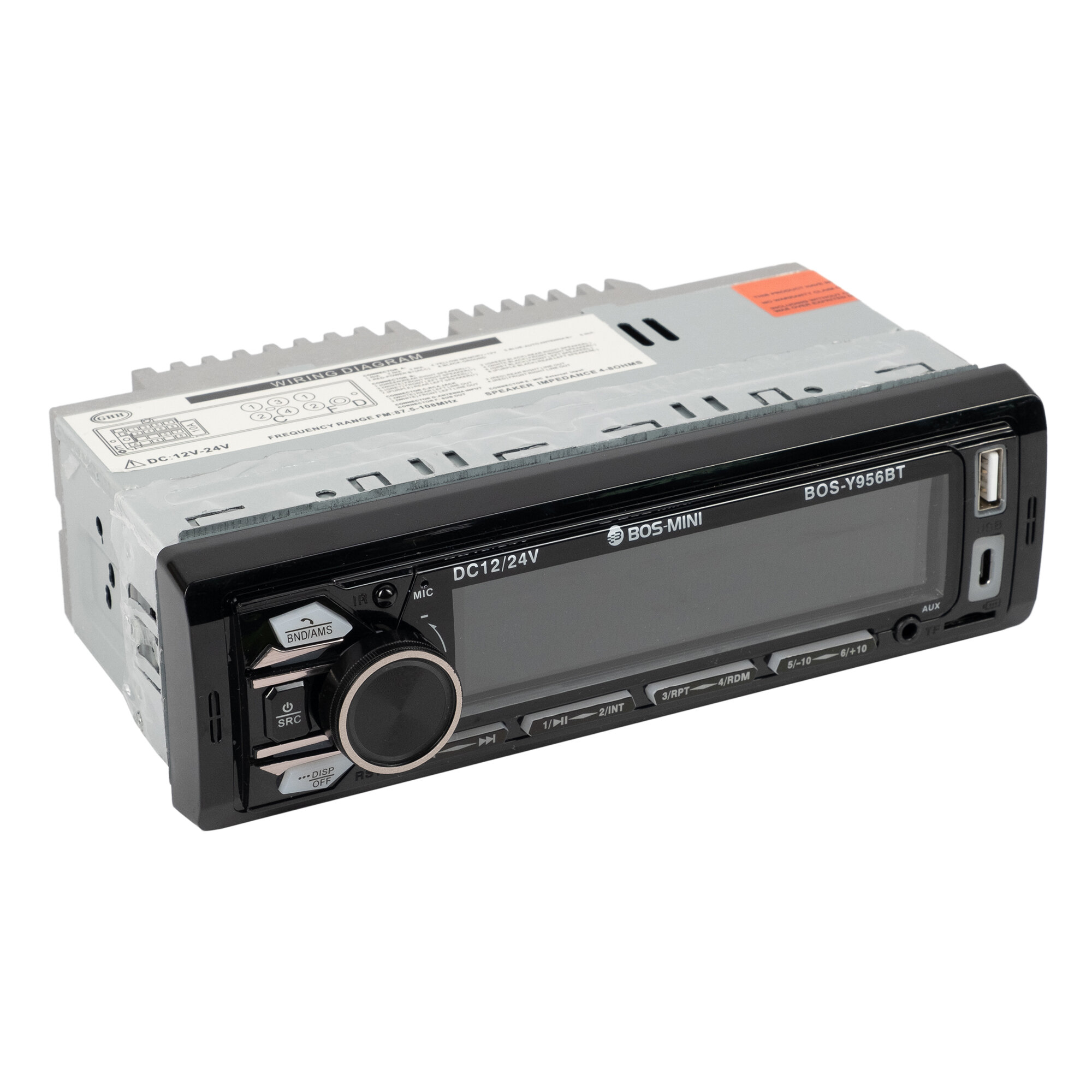 Автомагнитола FM/BT/USB/TFplayer (12-24V) BOS-MINI BOSXY956BT