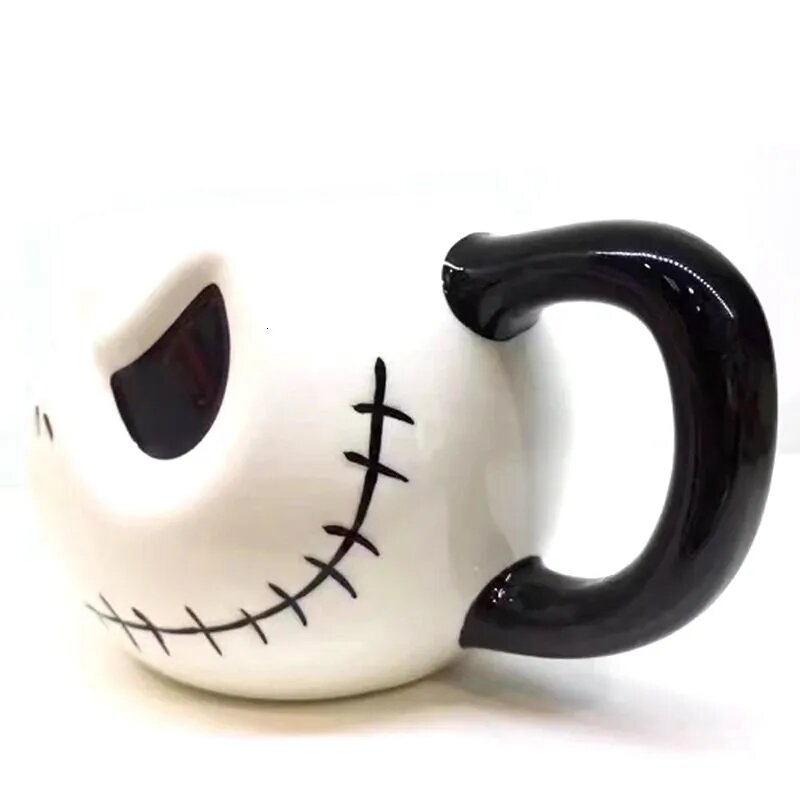 Керамическая кружка Jack Skellington, 1 шт. Белая кружка с рисунком из мультфильма Кошмар перед Рождеством — фото 1