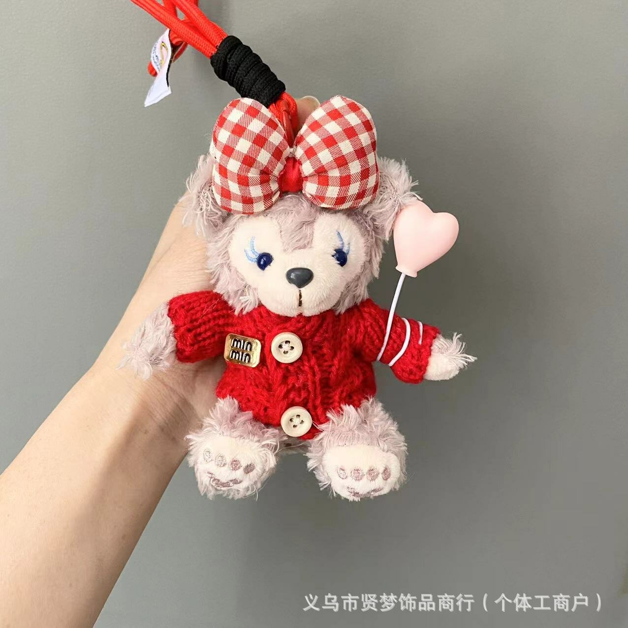 Модный плюшевый брелок-игрушка Shirley Rose Duffy Bear, милый плюшевый декор для торта, парные куклы оптом Красный