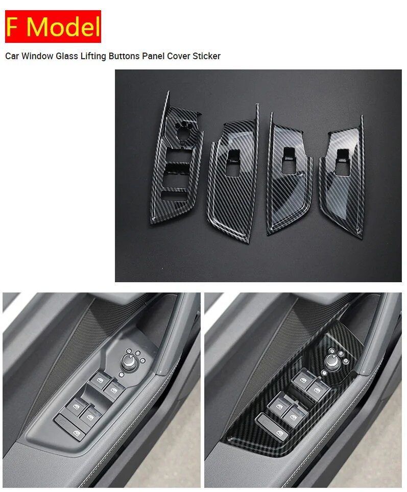 Задний подлокотник автомобиля, вентиляционное отверстие, рамка, крышка панели, отделка из углеродного волокна для Audi A3 8y 2021-2024, аксессуары для интерьера, автостайлинг F Carbon fiber Color