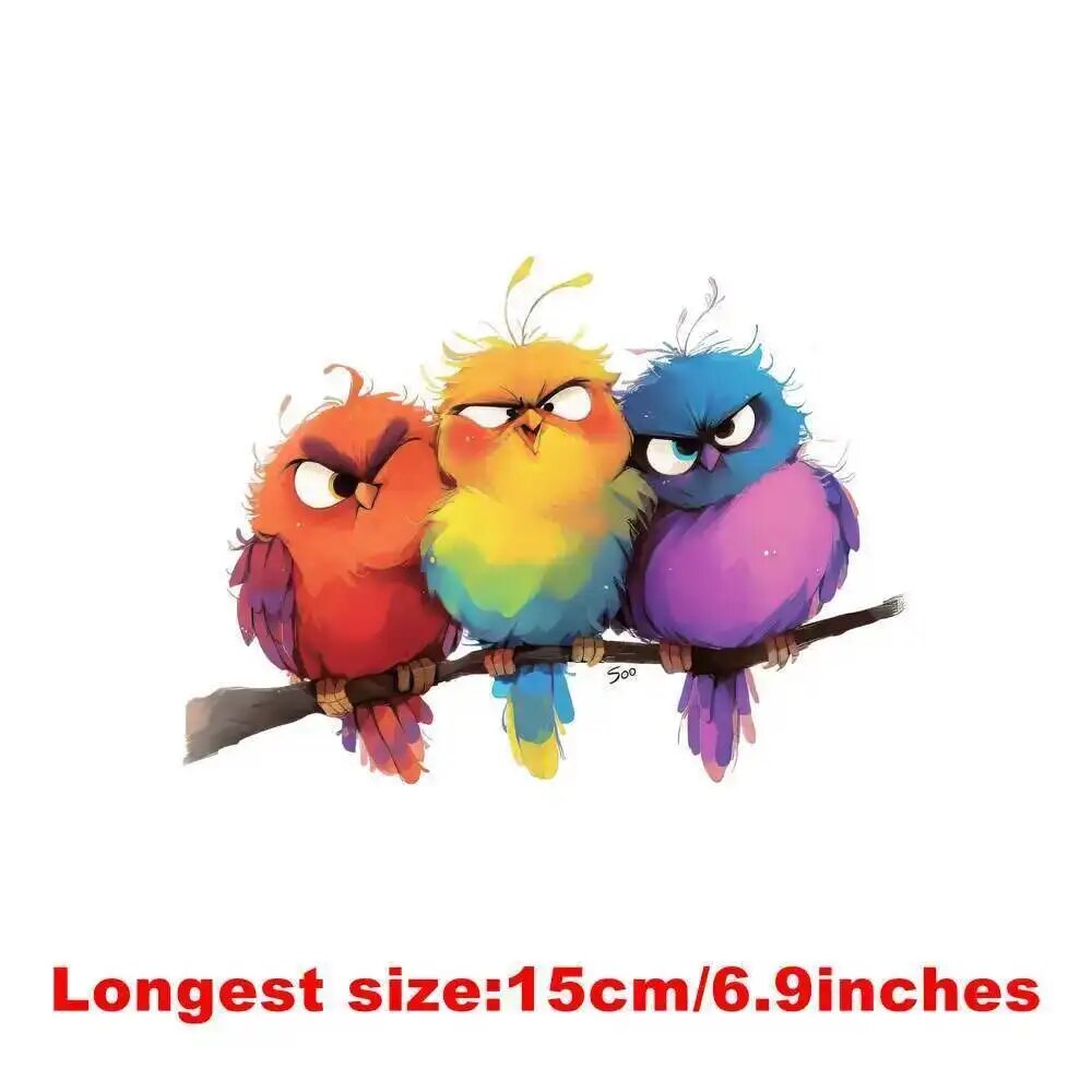 Детские термонаклейки с птицами 15см YTH0526-9