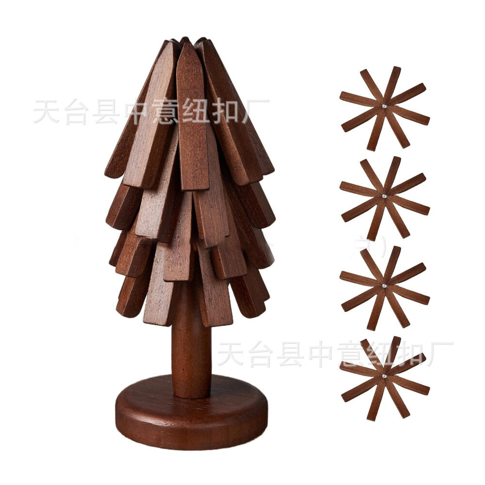 Черный орех, мат из массива дерева, теплоизоляционный мат, декор для обеденного стола, теплоизоляционный мат в форме дерева, антиожоговый теплоизоляционный мат, креативный маленький деревянный теплоизоляционный мат