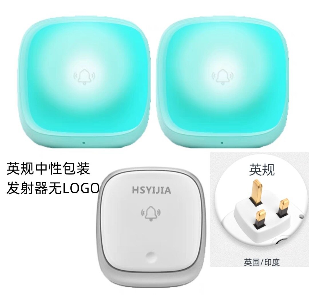 Европейский и американский стандарт беспроводной домашней самогенерирующей дверной звонки с дистанционным управлением для глухих и пожилых людей с сильным мигающим светом, один к одному