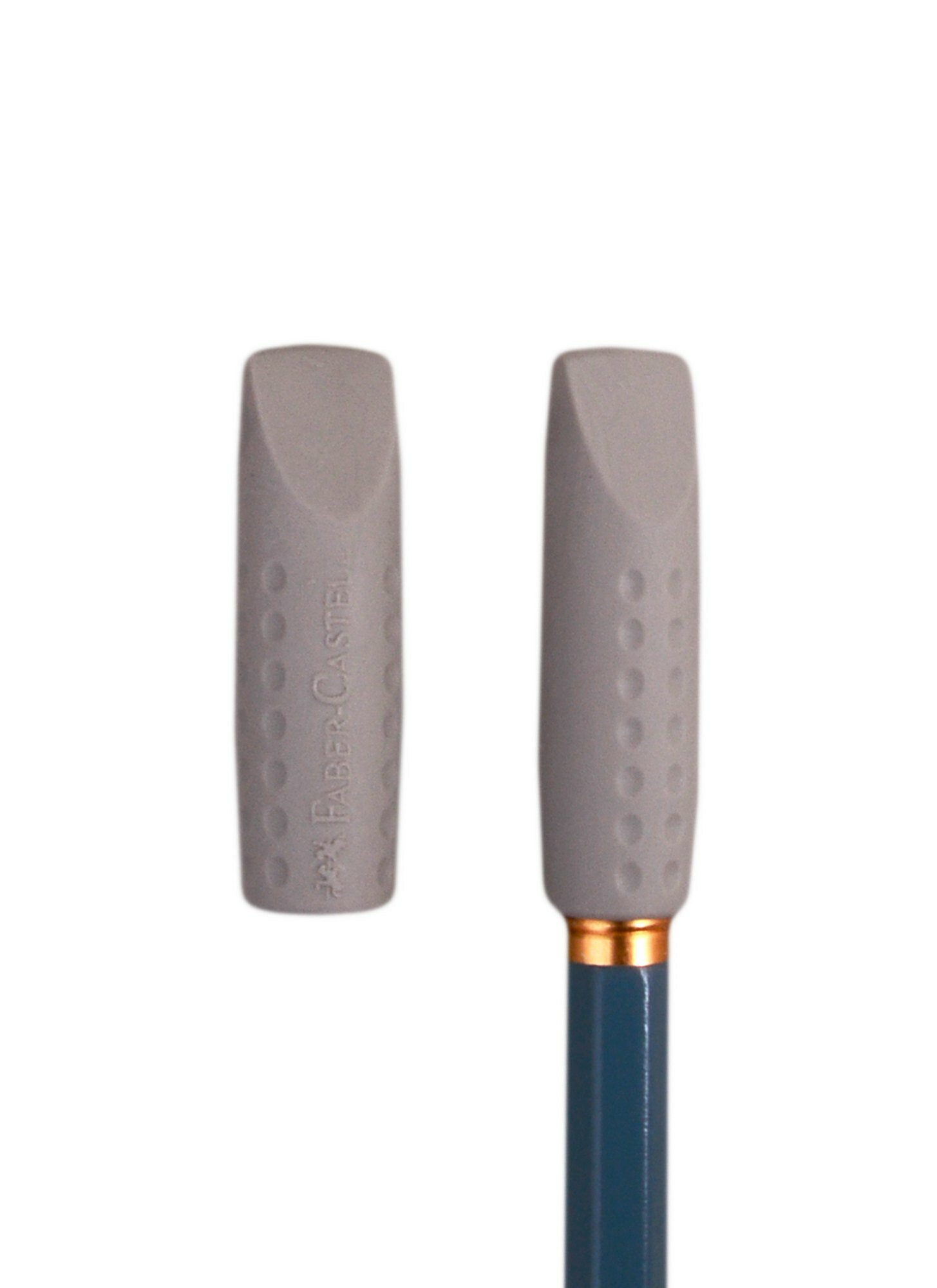 Ластики- колпачки 2шт "Grip 2001", трехгранные, серые, инд. уп, Faber-Castell