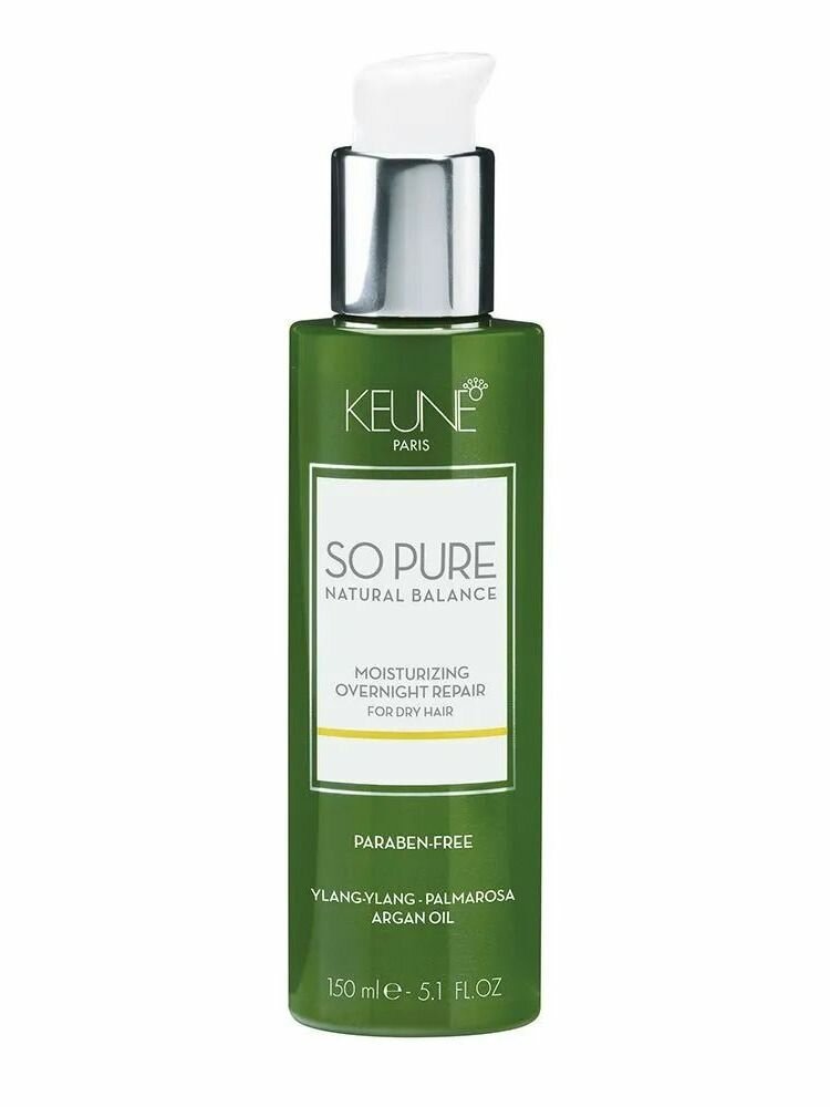 Keune So Pure Moisturizing Увлажняющая ночная Сыворотка для волос, 150 мл