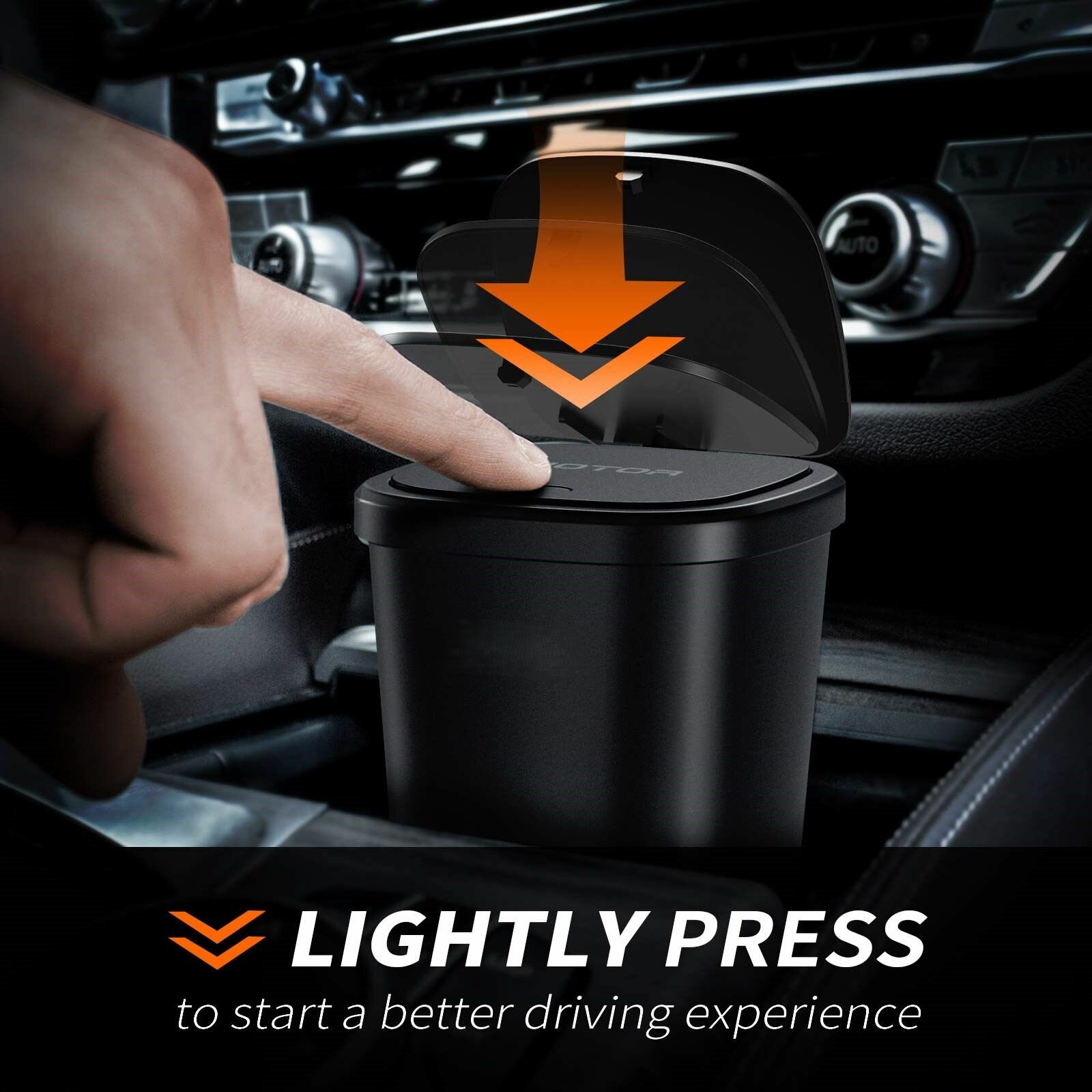Автомобильная урна для мусора с крышкой и 30 пакетами, миниатюрная для cup holder, универсальная для авто, офиса и дома, черная