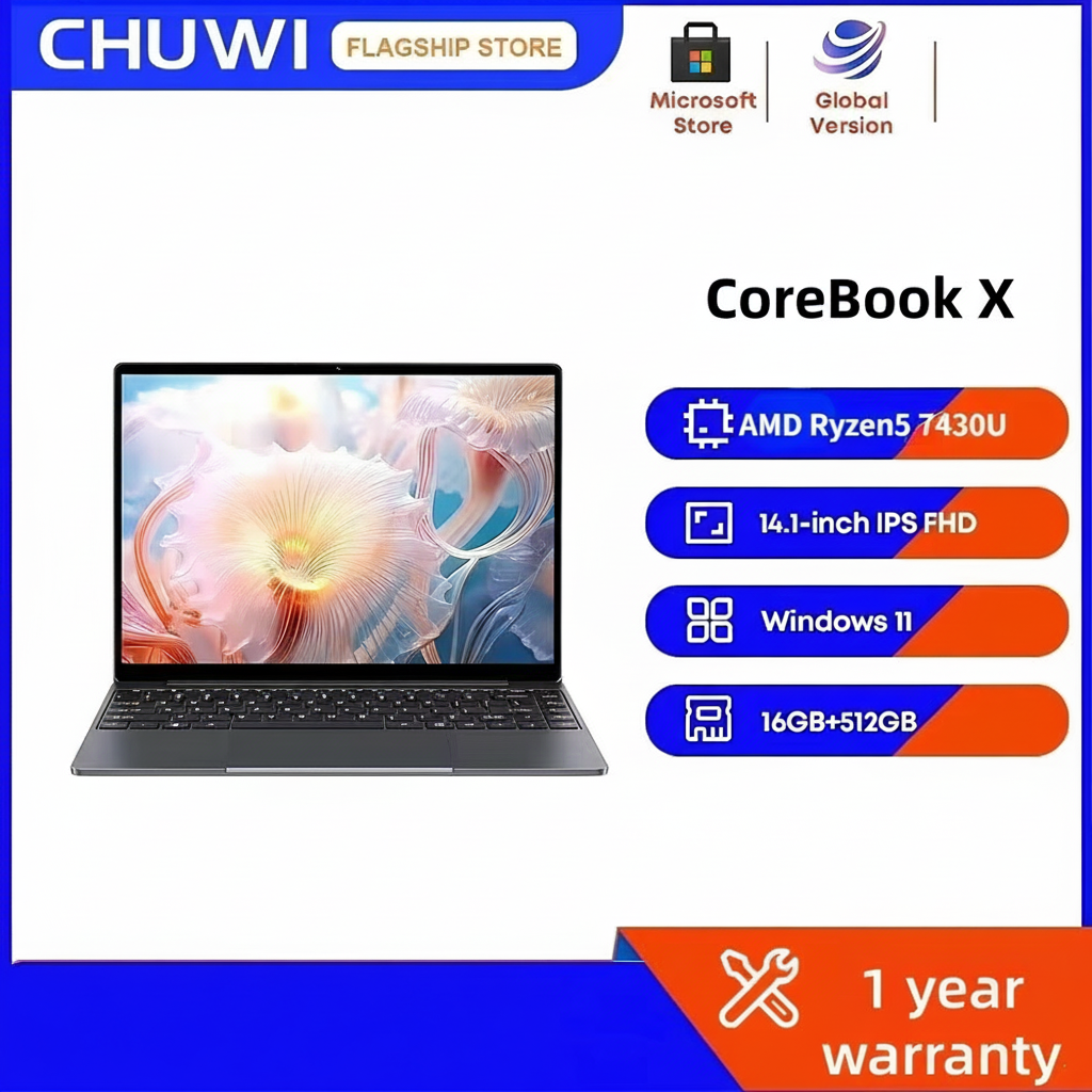 Игровой ноутбук Chuwi Corebook X 14, 14", 16/512ГБ, R5 7430U, Radeon R9 270, Windows