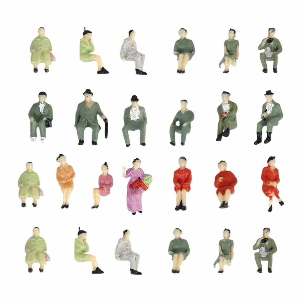 Набор миниатюрных фигурок в масштабе 1:87, 25 шт, для диорам, имитация людей, детализированная проработка, аксессуары для декора