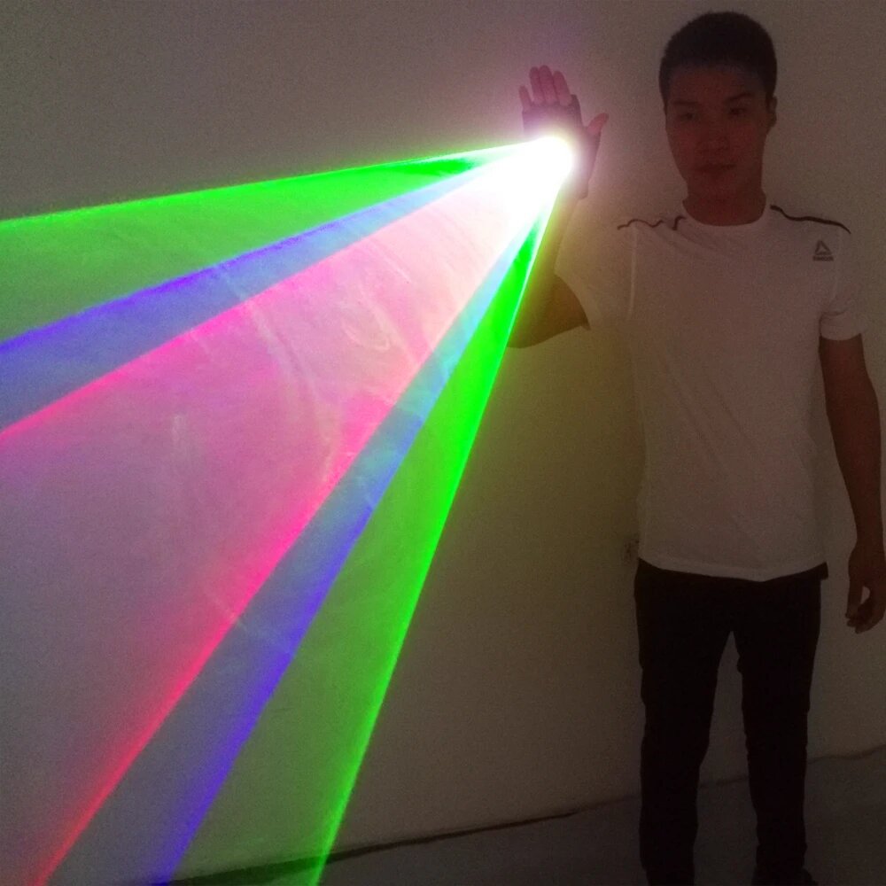Лазерные перчатки TEMLASER Whirlwind RGB зеленый красный Right Hand