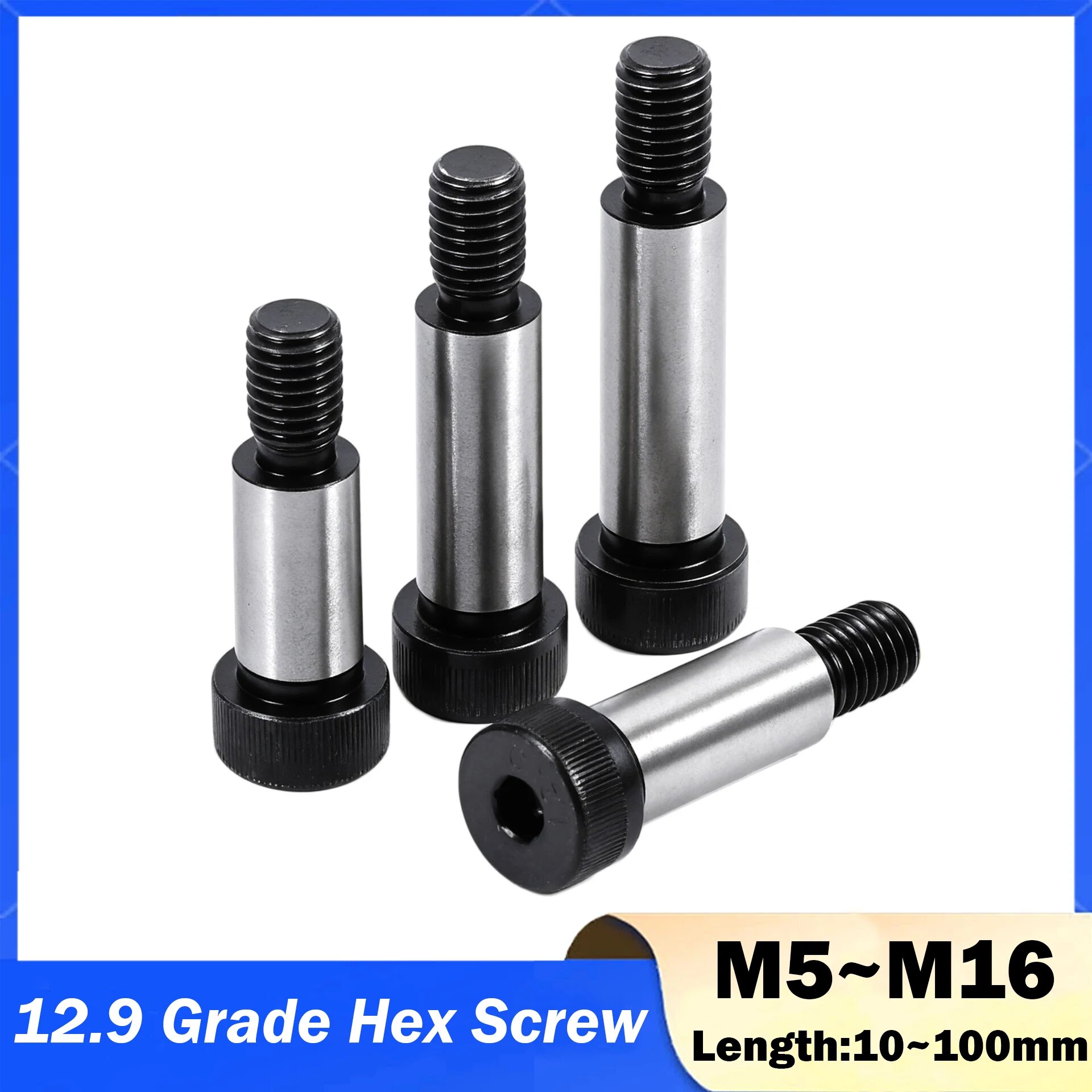 Стальные плечевые болты M5-M16 12.9 D12mm-M10 1Pcs, 45mm