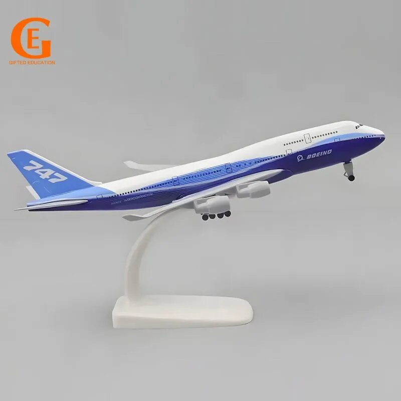 Металлическая Модель Самолета Боинг 747, 20CM С Колесами