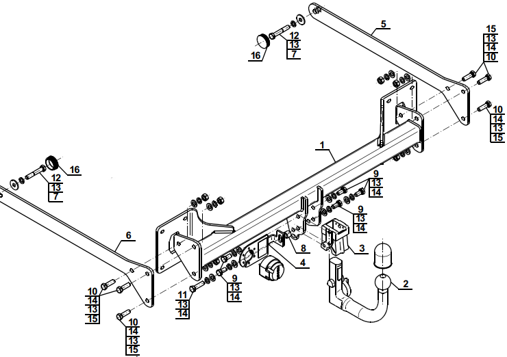 Фаркоп на Audi A8, в т (паспорт и сертификат в комплекте)(без электрики) Steinhof. A-105