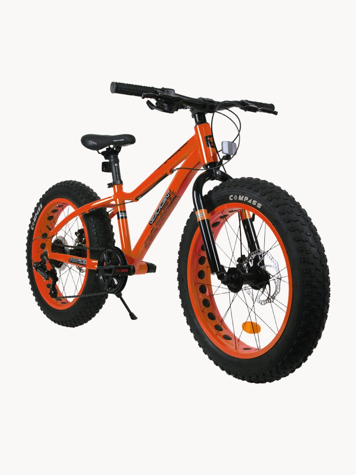 Велосипед FAT (фэтбайк) Tech Team Garet 24"х14" красный, рама алюминий, для роста 125-155 см