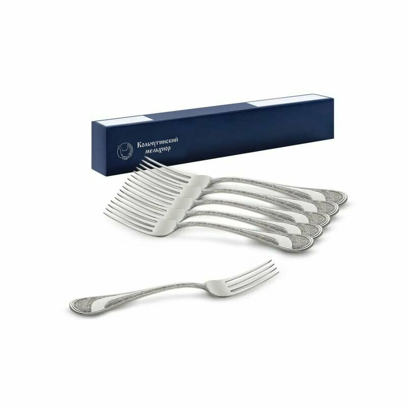 Кольчугинский мельхиор Набор столовых вилок "Метелица" посеребрение 6 пр. (КМ8530601)