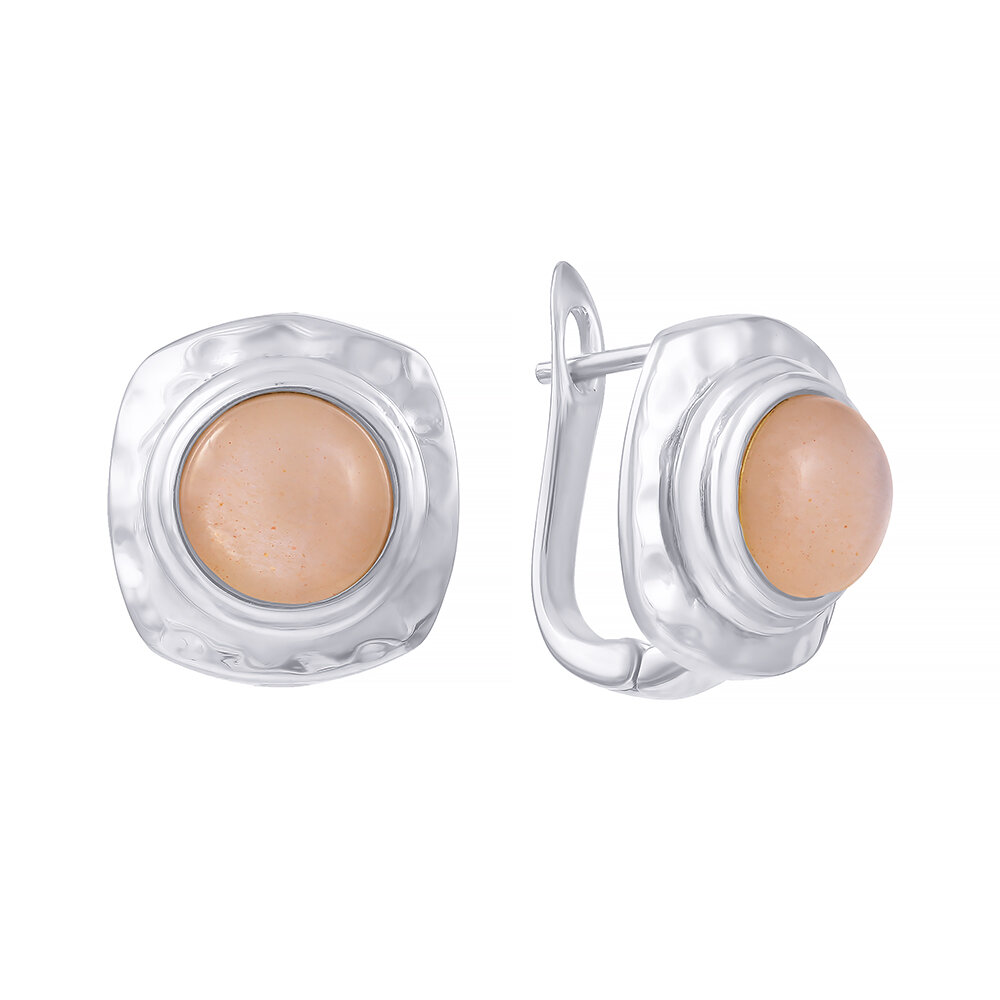 Серьги, серебро, 925 проба, лунный камень