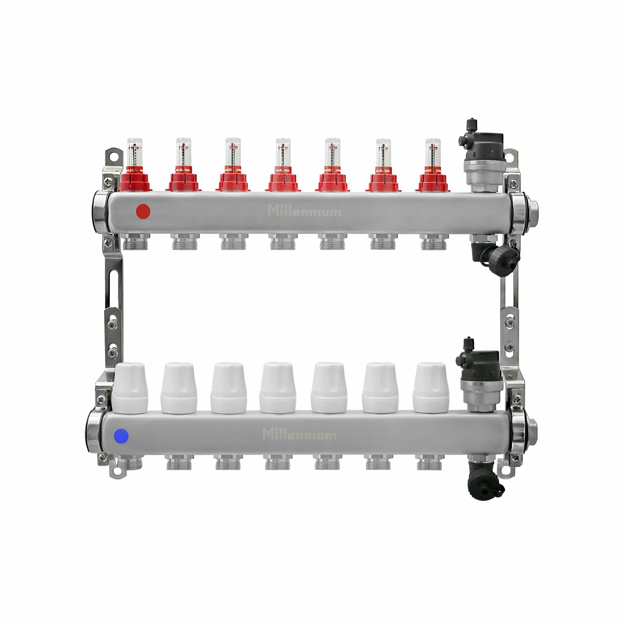 Коллекторная группа Millennium KGBT1107 1", 7 выхода 3/4" нержавеющая сталь (с расходомерами)