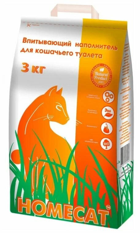 Homecat Впитывающий наполнитель для кошачьих туалетов, цеолитовый, 3 кг