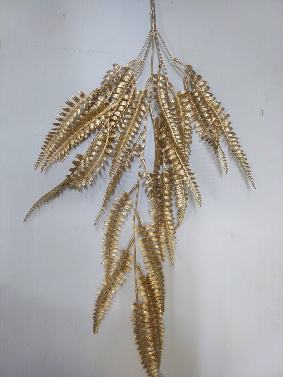 Искусственная ветка Holodilova, свисающая, в золотистом цвете, 75см