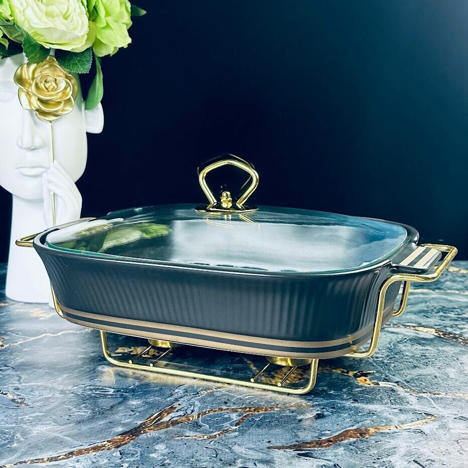 Сервировочный мармит 33см эллада на подставке 1 шт.