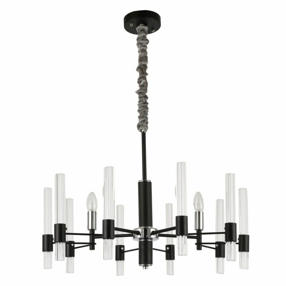 Люстра Потолочная F-Promo Supreme 2490-5P Хром, Черный, Прозрачный / Фаворит.