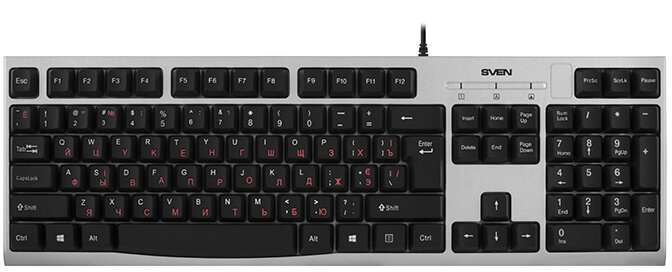 Клавиатура проводная SVEN KB-S300 [мембранная, клавиш - 104, USB, белая]