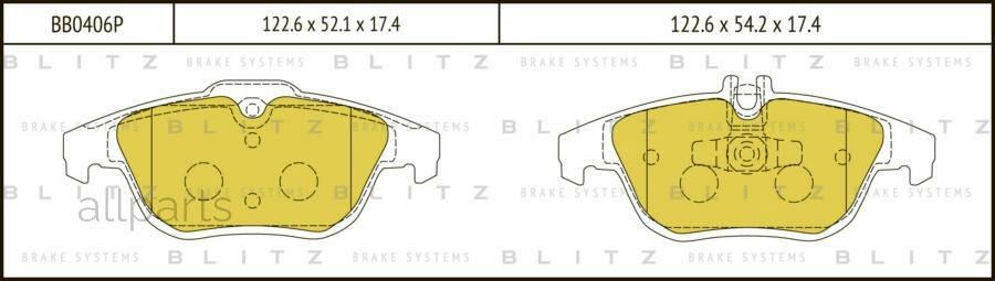 BLITZ BB0406P Колодки тормозные дисковые задние