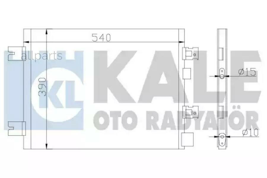 KALE 389300 Радиатор кондиционера для а/м Lada Largus (12-)/Renault Logan (08-)/Duster (10-) паяный