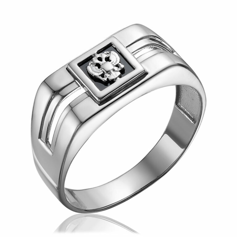 Печатка, серебро, 925 проба, оникс