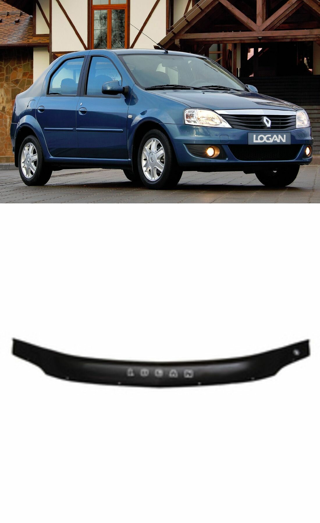 Дефлектор капота RENAULT Logan 2004-2014 / Largus