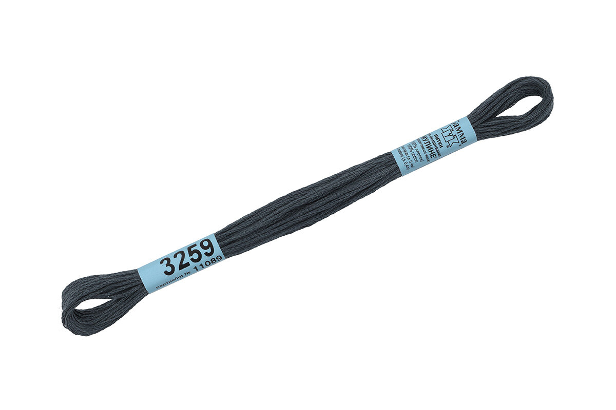 Мулине GAMMA нитки для вышивания 8м. 3259 серо-зеленый, 1 шт.