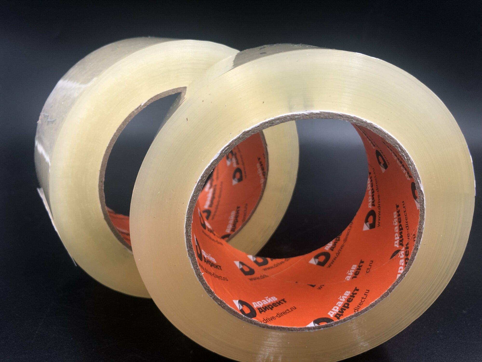 Клейкая лента-скотч 48 мм х 120 метров, прочная 45 мкм, 2 ролика (всего 240 метров), упаковочный скотч Драйв Директ