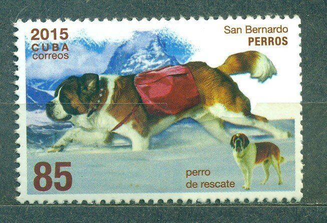 Почтовые марки Куба 2015г. "Cенбернар" Собаки MNH