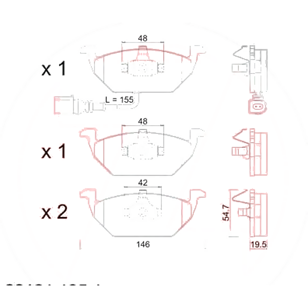 ZIMMERMANN 23131.195.1 (0252313119W / 05P692 / 063321) колодки дисковые перед. 146x55x20 \ Audi (Ауди) a2 1.4i / 1.6fsi / 1.4tdi