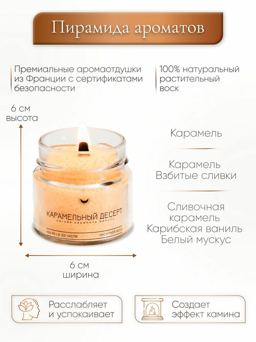 Свеча ароматическая с деревянным фитилем в банке 100мл/20ч