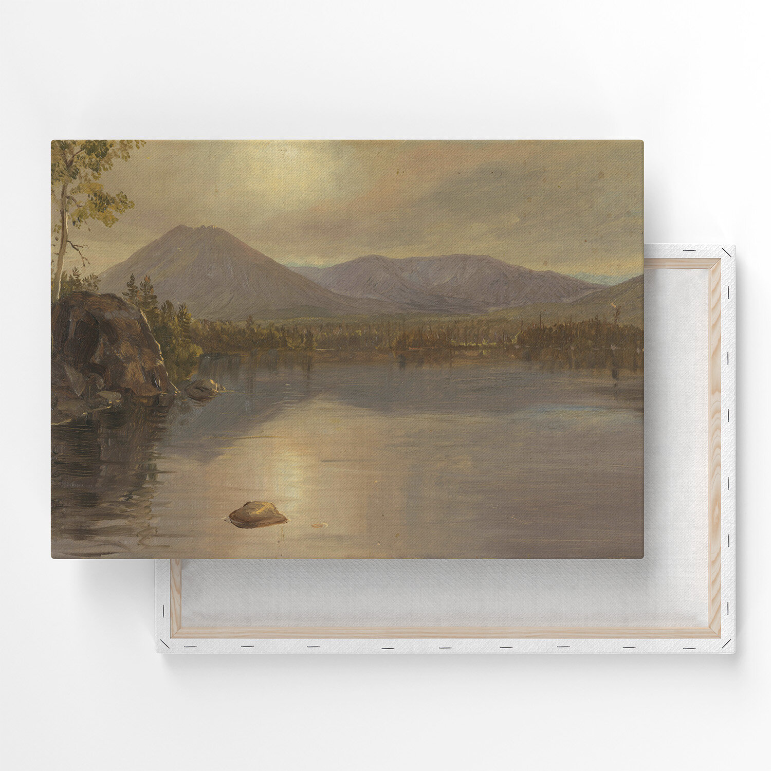 Картина на холсте, репродукция / Фредерик Эдвин Чёрч - Mounts Katahdin and Turner / Размер 30 x 40 см