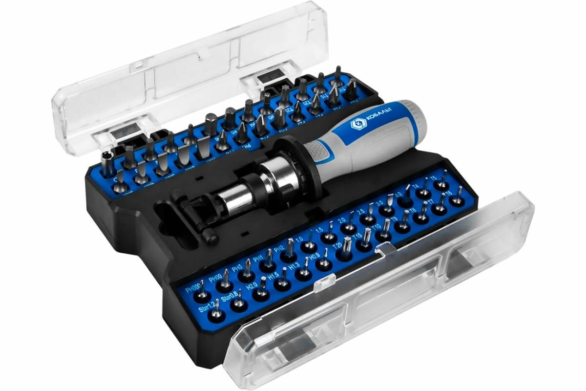 Отвертка рукоятка с набором бит, 53 пр, CR-V (25 бит, 26