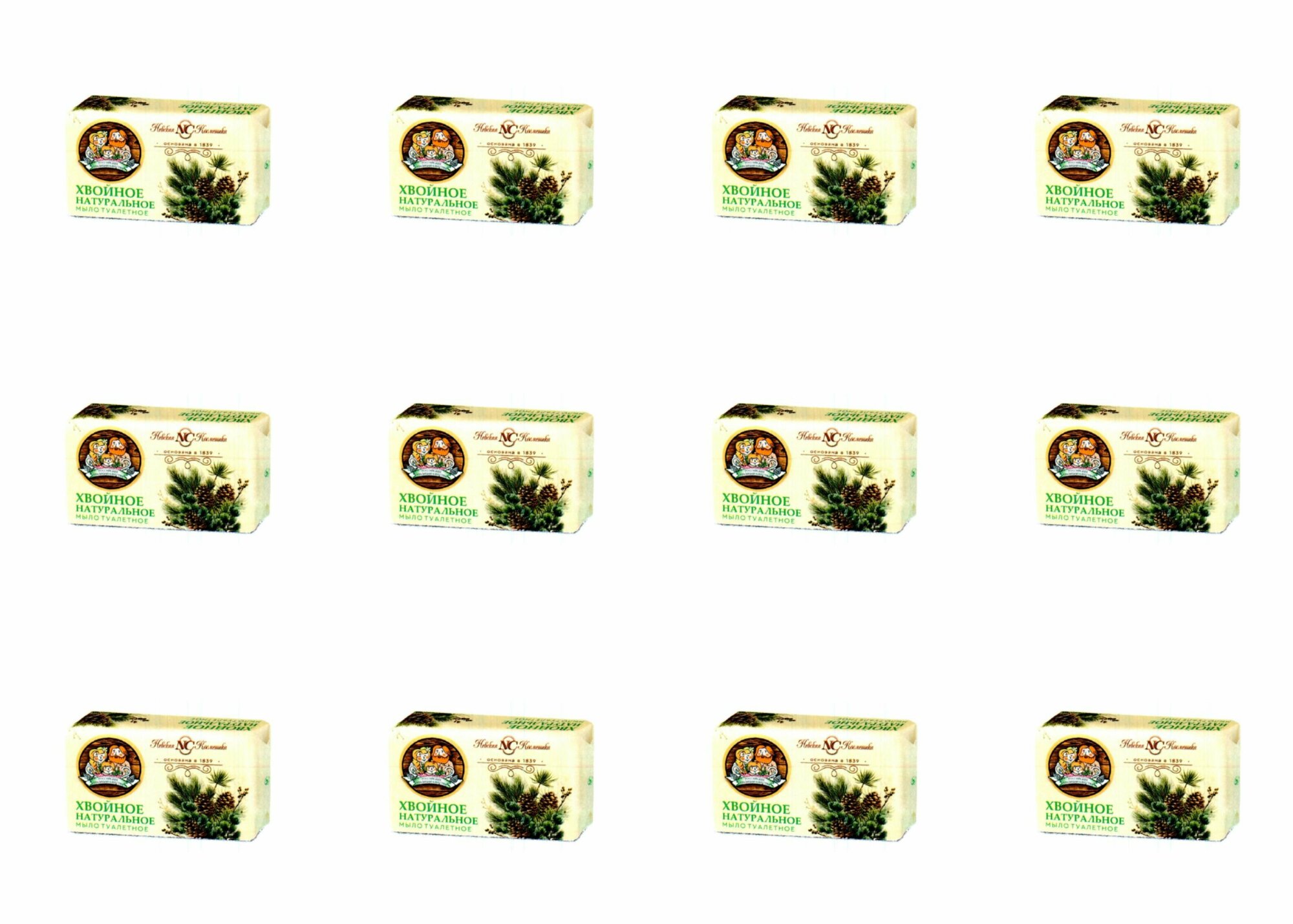 Невская косметика Твердое мыло Хвойное, 180 г, 12 шт